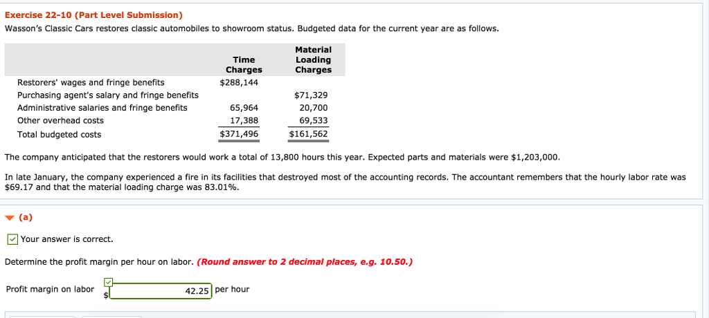 Solved Exercise 22-10 (Part Level Submission) Wasson's | Chegg.com