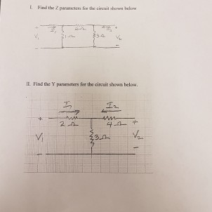 Solved Find the Z parameters for the circuit shown below. | Chegg.com