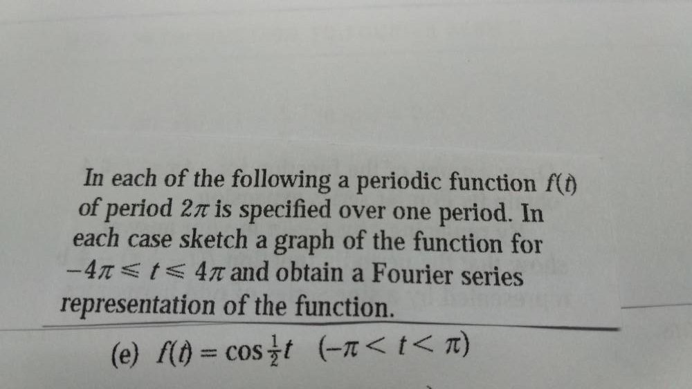 Solved In each of the following a periodic function f() of | Chegg.com