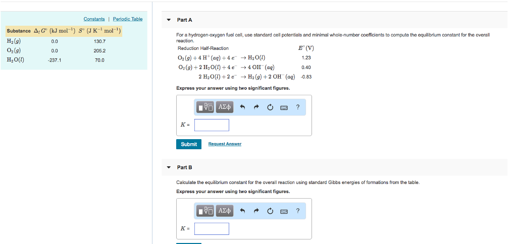 Solved Constants | Periodic Table Part A 0.0 Substance A:Gº | Chegg.com