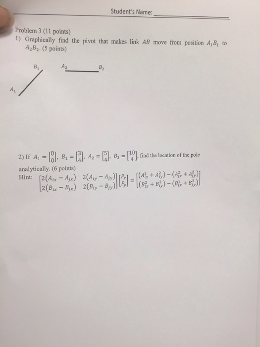 Solved Graphically find the pivot that makes link AB move | Chegg.com