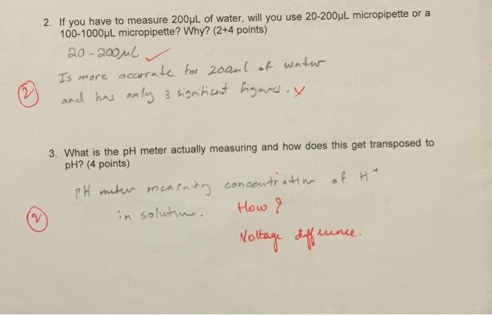 Solved 2. If you have to measure 200uL of water, will you | Chegg.com