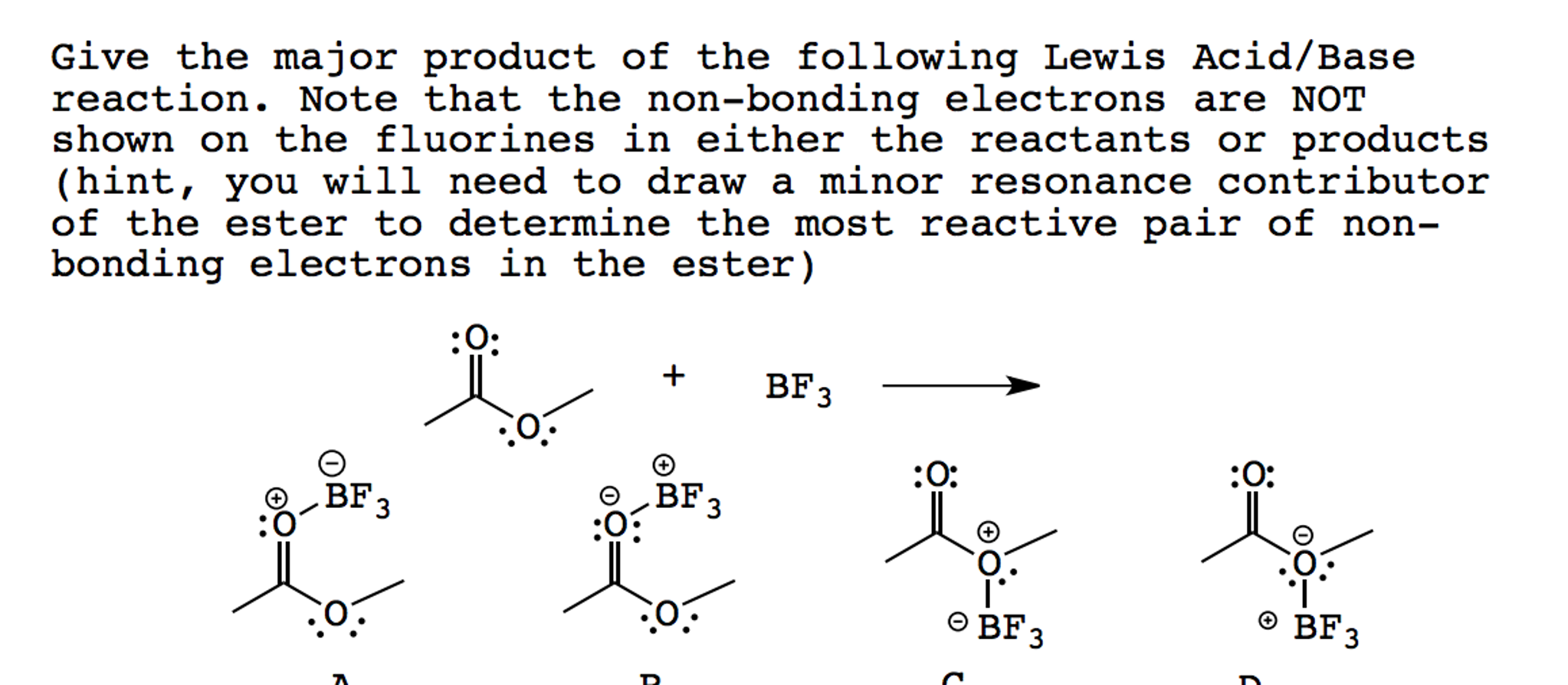 Solved Give the major product of the following Lewis | Chegg.com