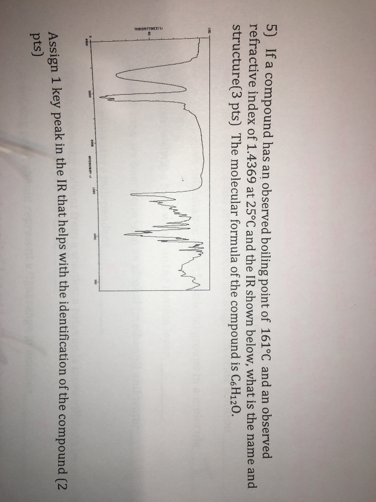 Solved 5) If a compound has an observed boiling point of | Chegg.com