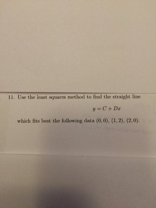 Solved Use the least squares method to find the straight | Chegg.com