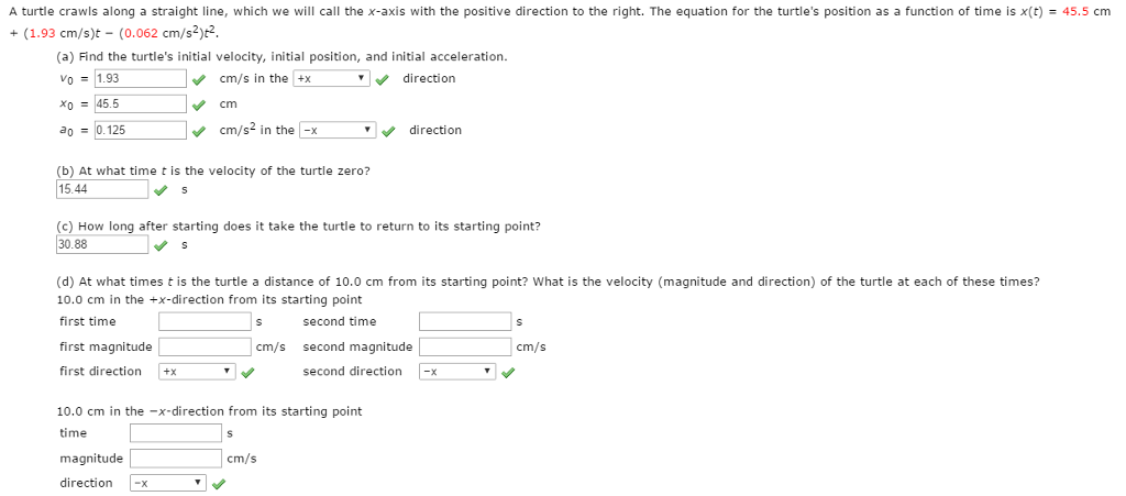 Solved A turtle crawls along a straight line, which we will | Chegg.com