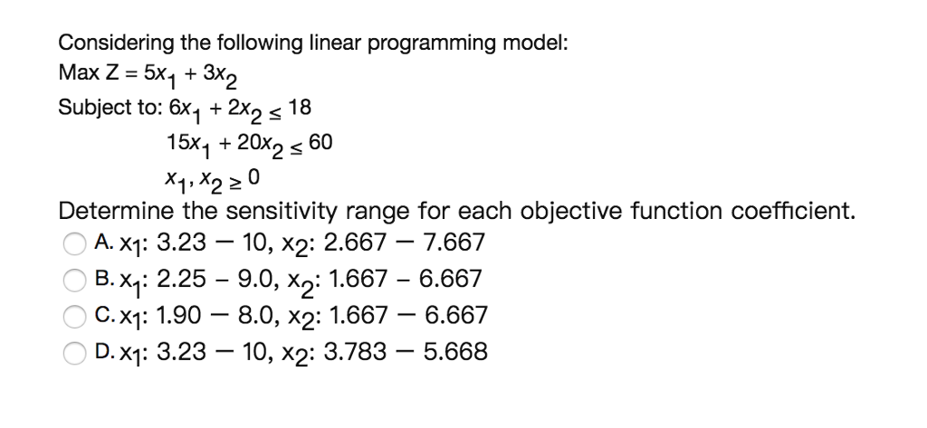 Solved Considering the following linear programming model: | Chegg.com
