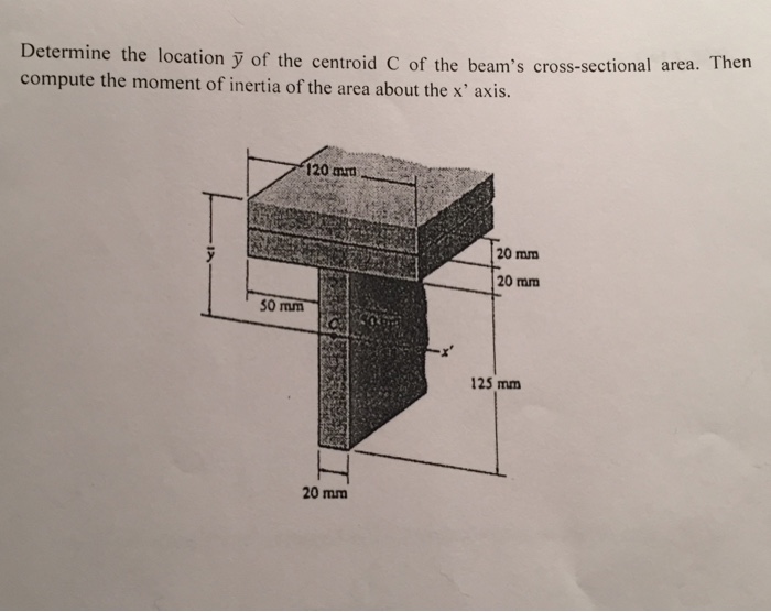 Solved Determine the location y of the centroid c of the | Chegg.com