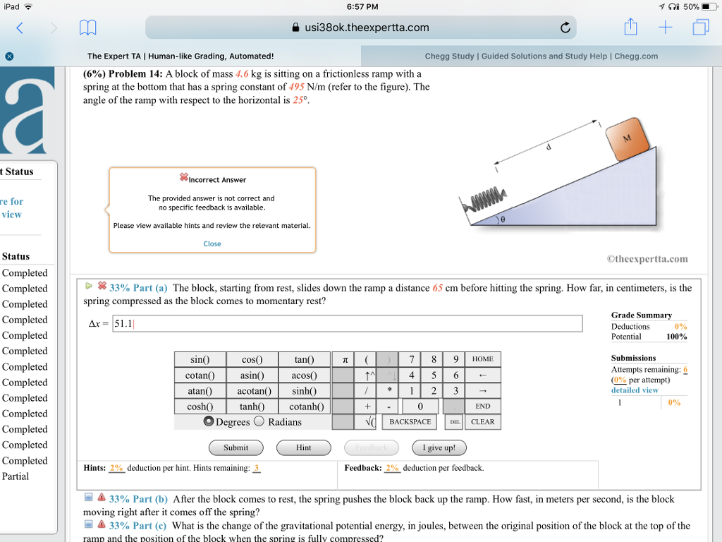 Solved Pad 6:57 PM 50% . " a usi38ok.theexpertta.com The | Chegg.com