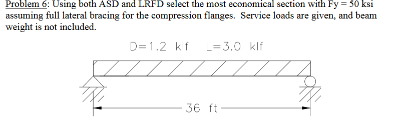 Solved Using both ASD and LRFD select the most economical | Chegg.com
