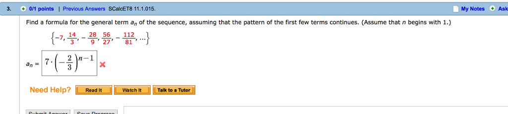 Solved Find a formula for the general term an of the | Chegg.com