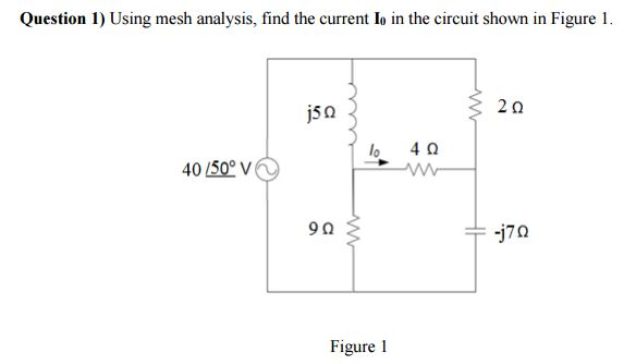 Solved Using mesh analysis, find the current I_0 in the | Chegg.com