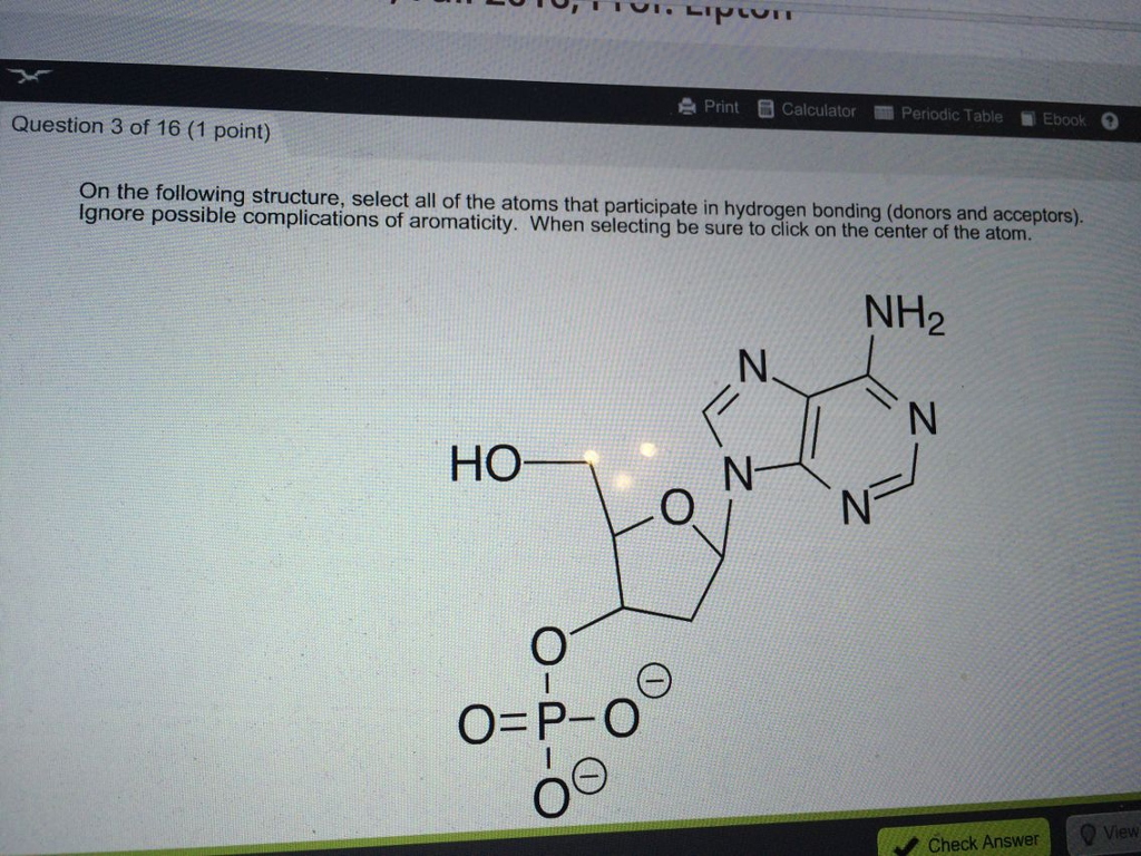 Solved On the following structure, select all of the atoms | Chegg.com