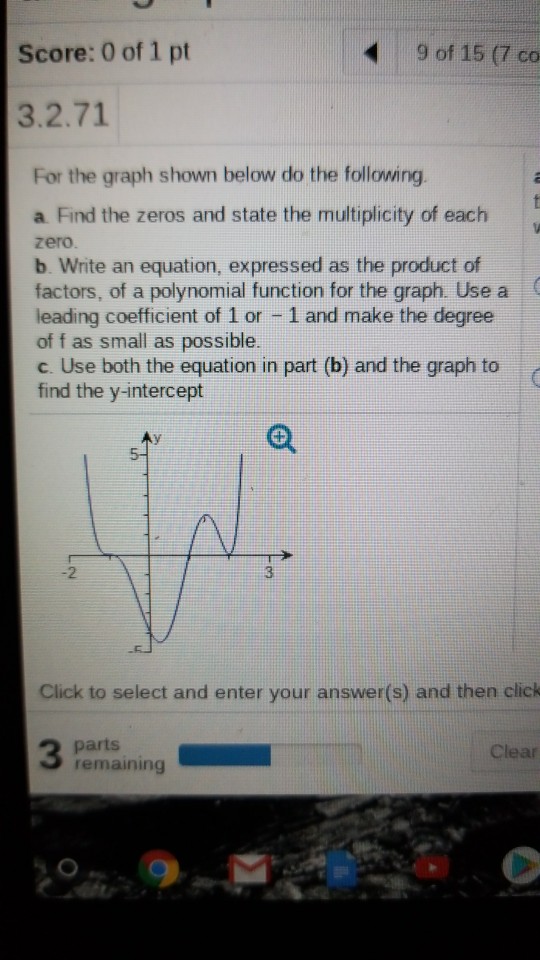 Solved Score: 0 of 1 pt 9 of 15 (7 co 3.2.71 For the graph | Chegg.com