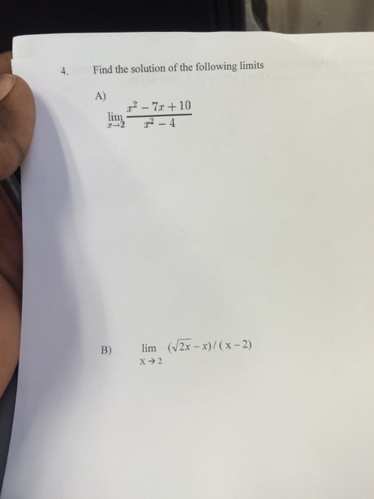 Solved Find the solution of the following limits lim_x | Chegg.com