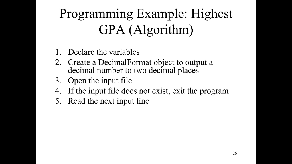 Solved Programming Example: Highest GPA (Algorithm) 1. | Chegg.com