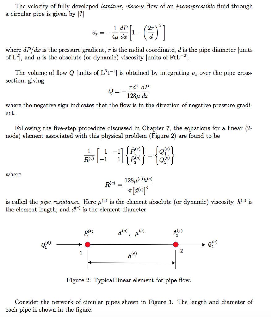 The velocity of fully developed laminar, viscous flow | Chegg.com The velocity of fully developed laminar, viscous flow | Chegg.com