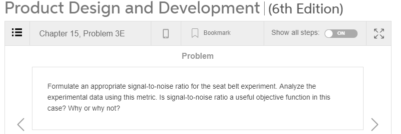Solved Product Design and Development (6th Edition) Show all | Chegg.com