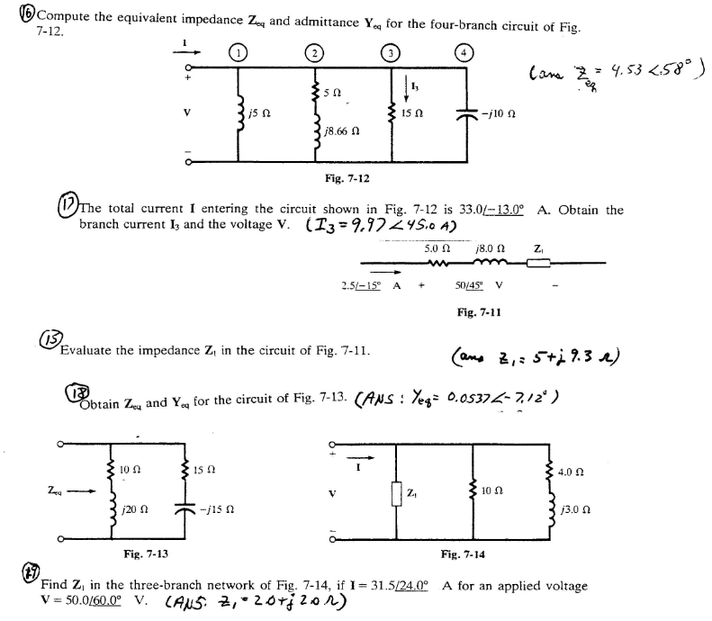 Solved Compute the equivalent impedance Zo and admittance Yo | Chegg.com