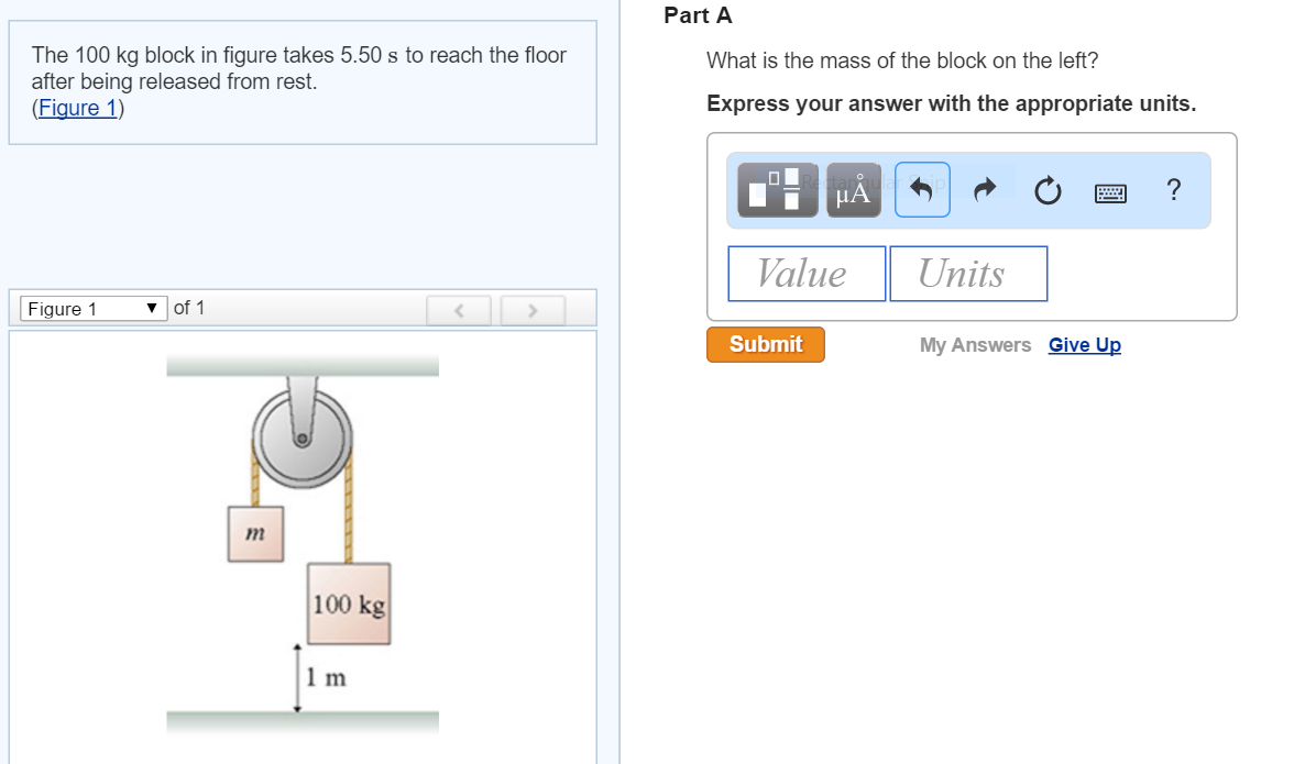 Solved The 100 kg block in figure takes 5.50 s to reach the | Chegg.com