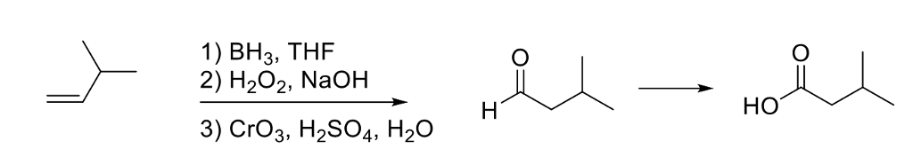 Solved 1) BH3, THF 2) H202, NaOH 3) CrO3, H2SO4, H20 | Chegg.com