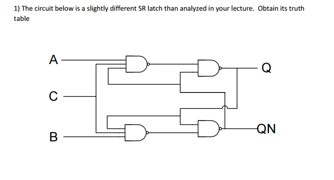 Solved The circuit below is a slightly different SR latch | Chegg.com