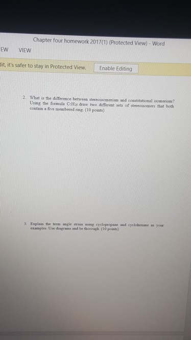 Solved Chapter four homework 2017(0 Protected View) - Word | Chegg.com