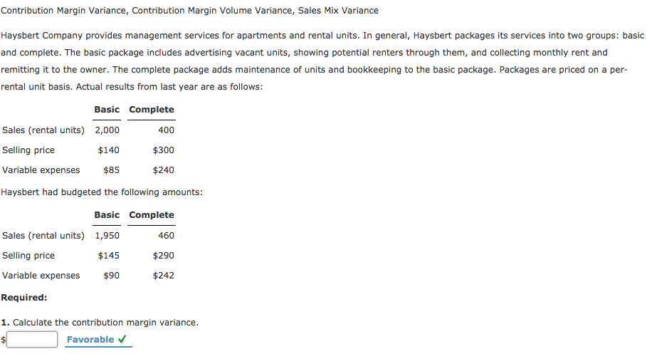Solved Contribution Margin Variance, Contribution Margin | Chegg.com
