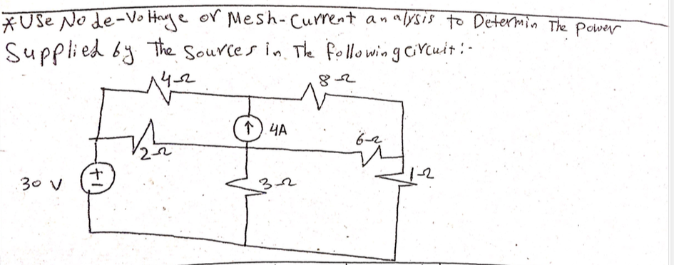 Solved Use Node-Voltage or Mesh-Current analysis to | Chegg.com