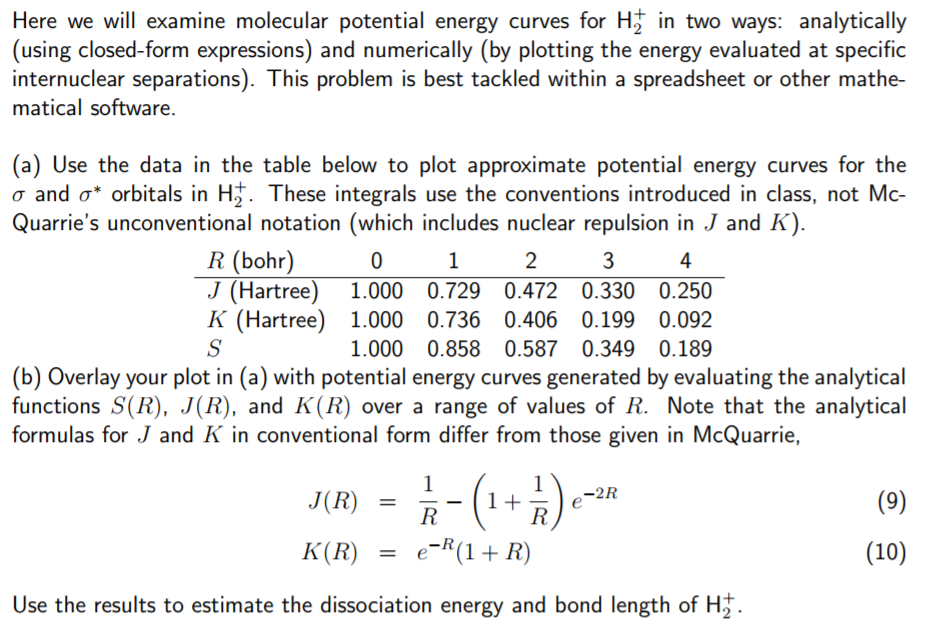 Here we will examine molecular potential energy | Chegg.com