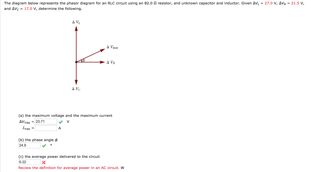 Solved The diagram below represents the phasor diagram for | Chegg.com
