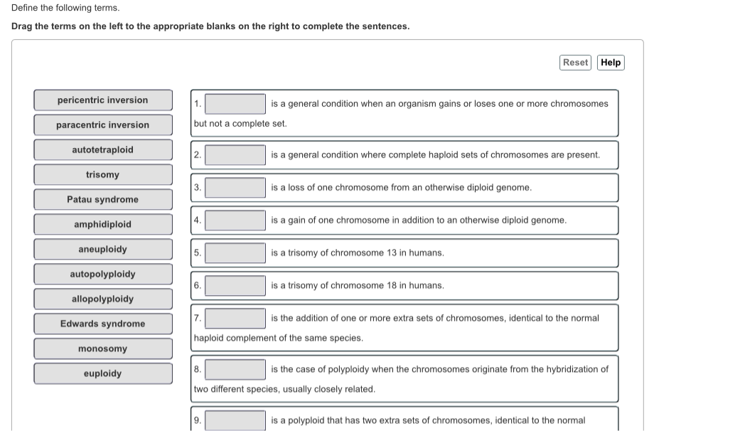 Solved Define the following terms Drag the terms on the left | Chegg.com