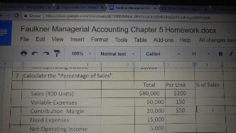 Solved Faulkner Managerial Accounting Chapter 5 Homework | Chegg.com