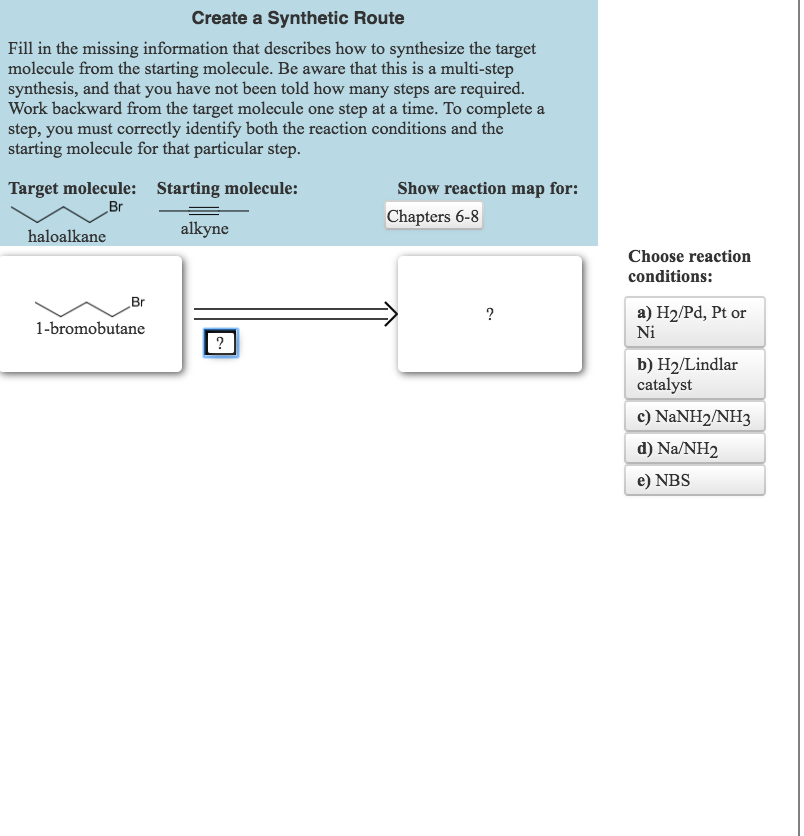 Solved Create a Synthetic Route Fill in the missing | Chegg.com