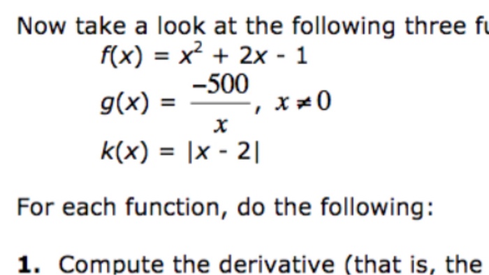 Solved Graph the derivatives f'(x) on your calculator by | Chegg.com
