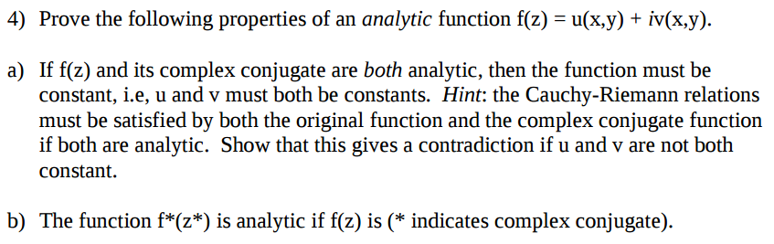 Solved Prove the following properties of an analytic | Chegg.com