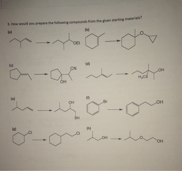 Solved How would you prepare the following compounds from | Chegg.com