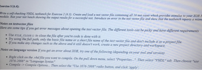 Solved Write A Self Checking Vhdl Testbench For Exercise 2 