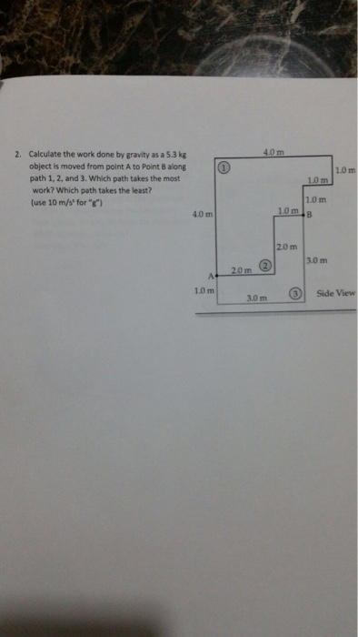 Solved Calculate the work done by gravity at a 5.3 kg object | Chegg.com