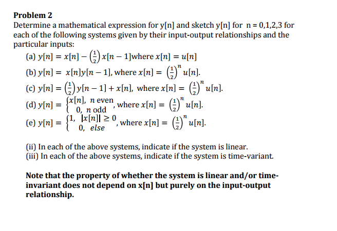 Solved Determine a mathematical expression for y[n] and | Chegg.com
