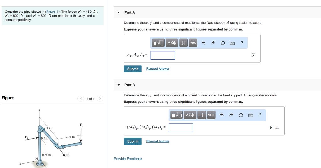 Solved Consider the pipe shown in (Figure 1). The forces | Chegg.com