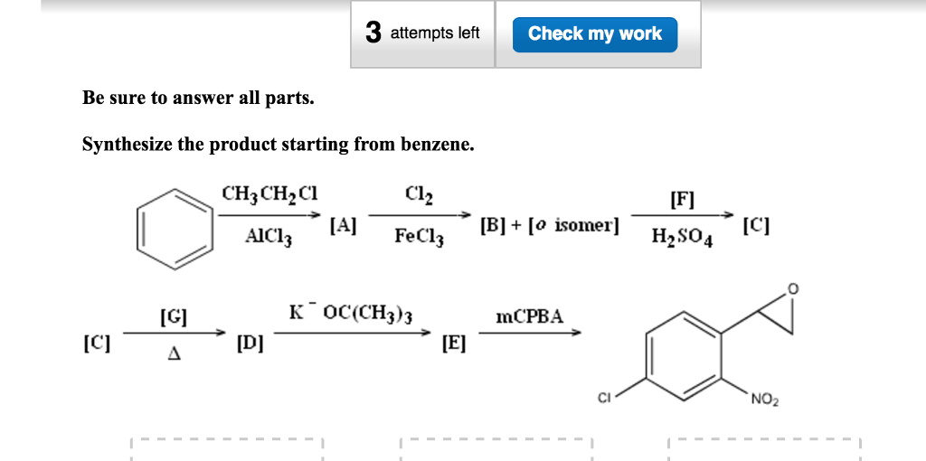 Solved Synthesize the product starting from benzene. | Chegg.com