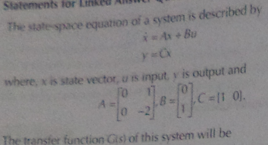 Solved The State Space Equation Of A System Is Described By