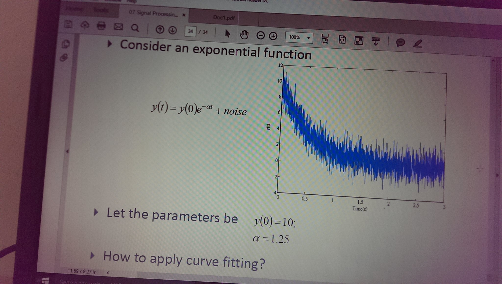 Solved: Consider An Exponential Function Y(t) = Y(0)e^-at_... | Chegg.com