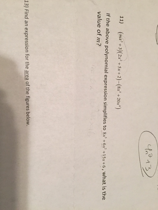 Solved (mx^3 + 3)(2x^2 + 5x + 2)-(8x^5 + 20x^4) If the | Chegg.com