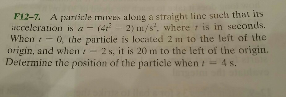 Solved A particle moves along a straight line such that its | Chegg.com