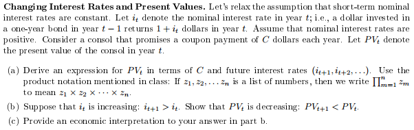 Changing Interest Rates And Present Values Let S Chegg