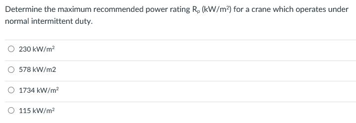 Solved Determine the maximum recommended power rating Rp | Chegg.com