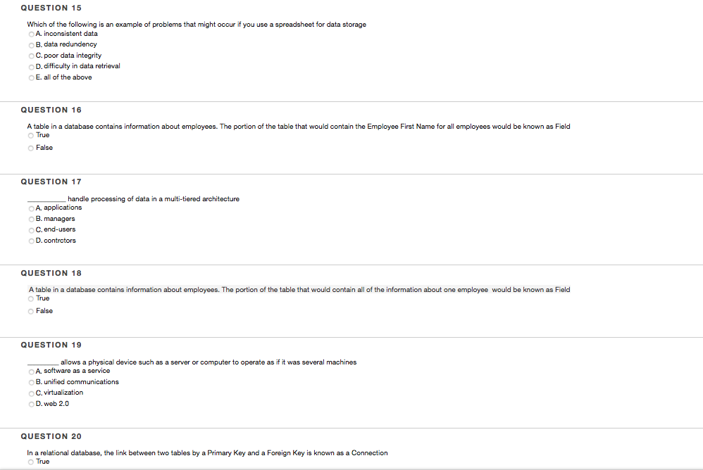 Solved QUESTION 15 Which of the following is an example of | Chegg.com