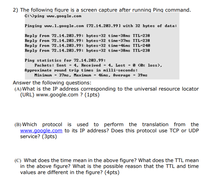 Solved 4. (15pts) Answer the following TCP/IP suite related | Chegg.com